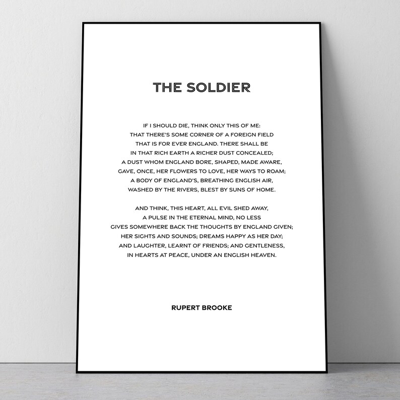 Poem by Rupert Brooke 'the Soldier' – There’s Some Corner of a Foreign Field That is for Ever ...