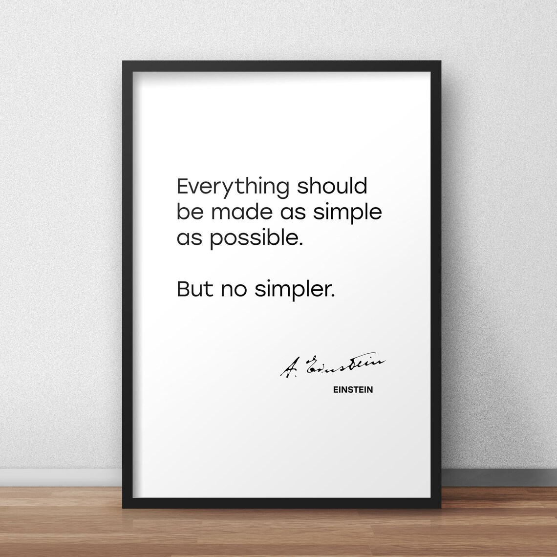 Instant Download | Einstein Quote 'everything Should Be Made as Simple ...