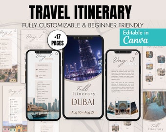 Editable Travel Itinerary Template Trip Mobile Planner Digital Vacation ...