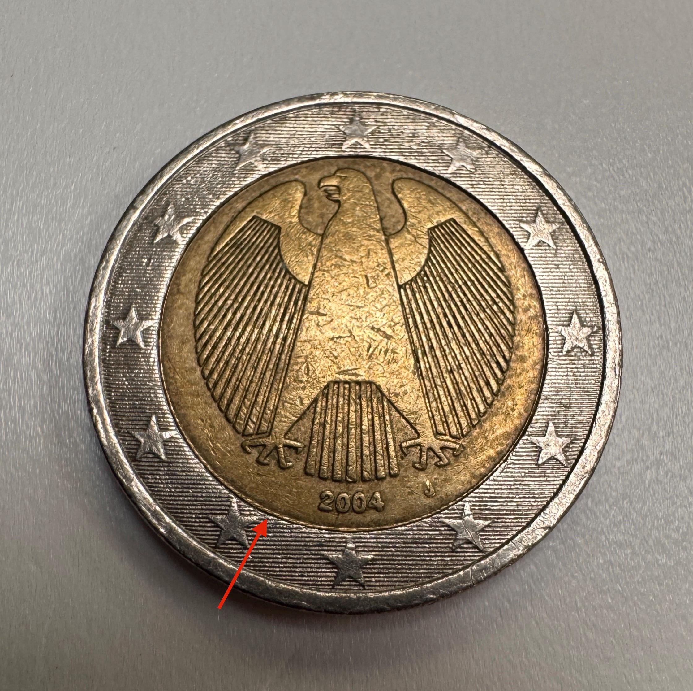 2 Euro Coin Germany 2004 J With Mint Error - Etsy