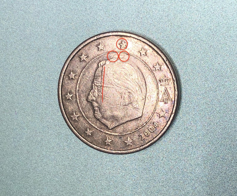 1 Euro Cent Coin With RARE Minting Defect, Belgium, 2004, #41 - Etsy
