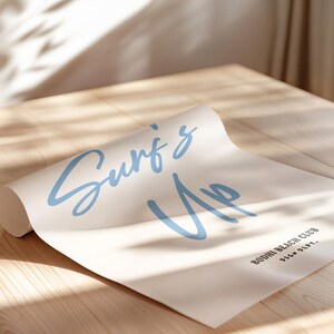 Surf's up Wall Art • Memo Poster, Handwritten Coastal Print, A1 A2 A3 ...