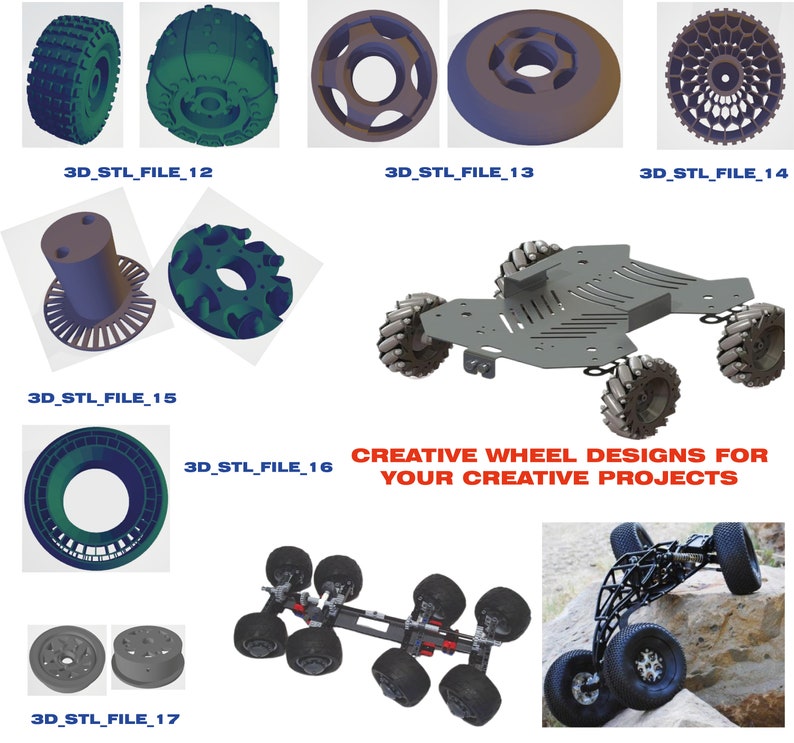3D Printable RC Car and Plane Wheel Collection (20 Items) - Etsy