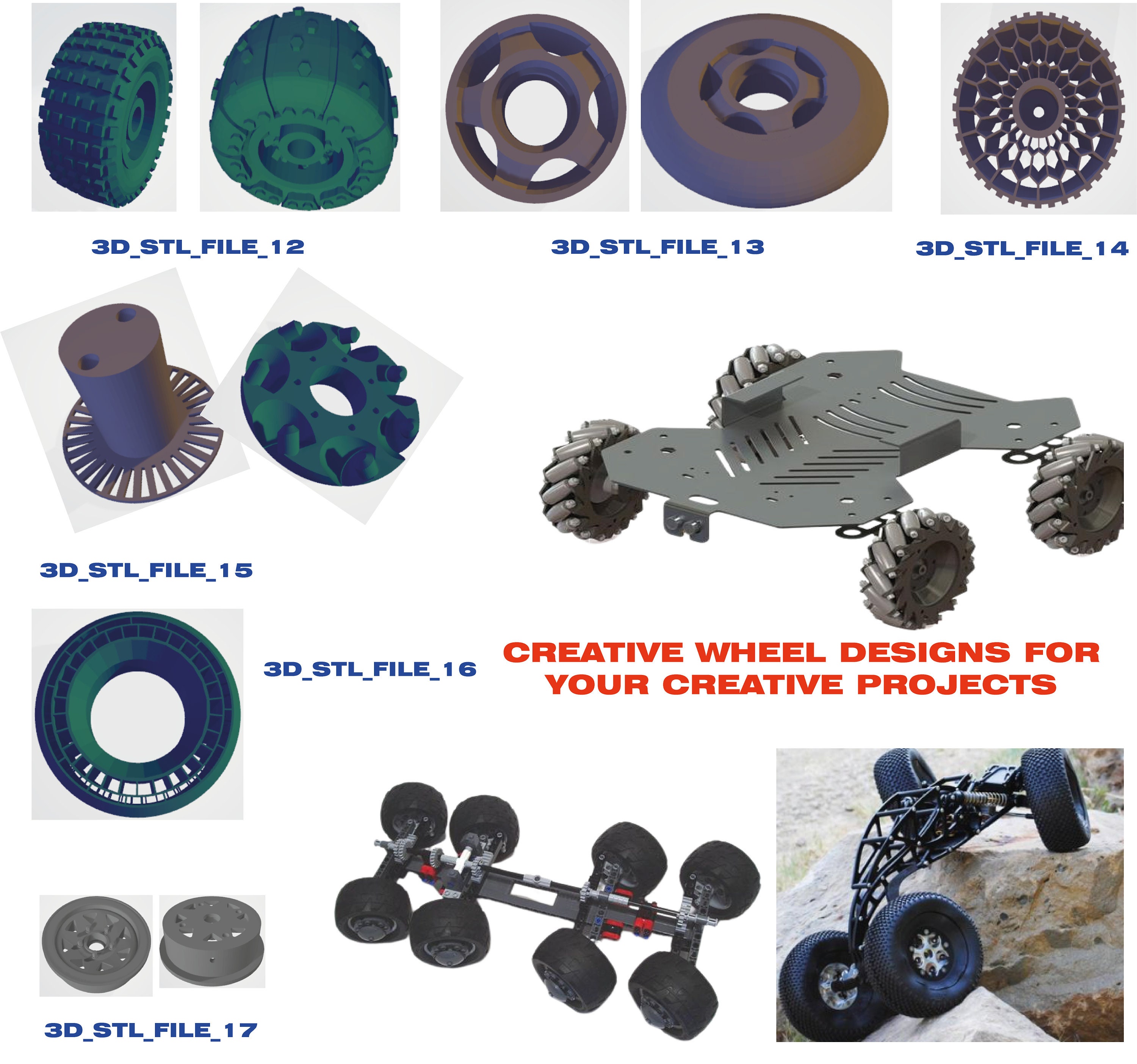3D Printable RC Car and Plane Wheel Collection (20 Items) - Etsy