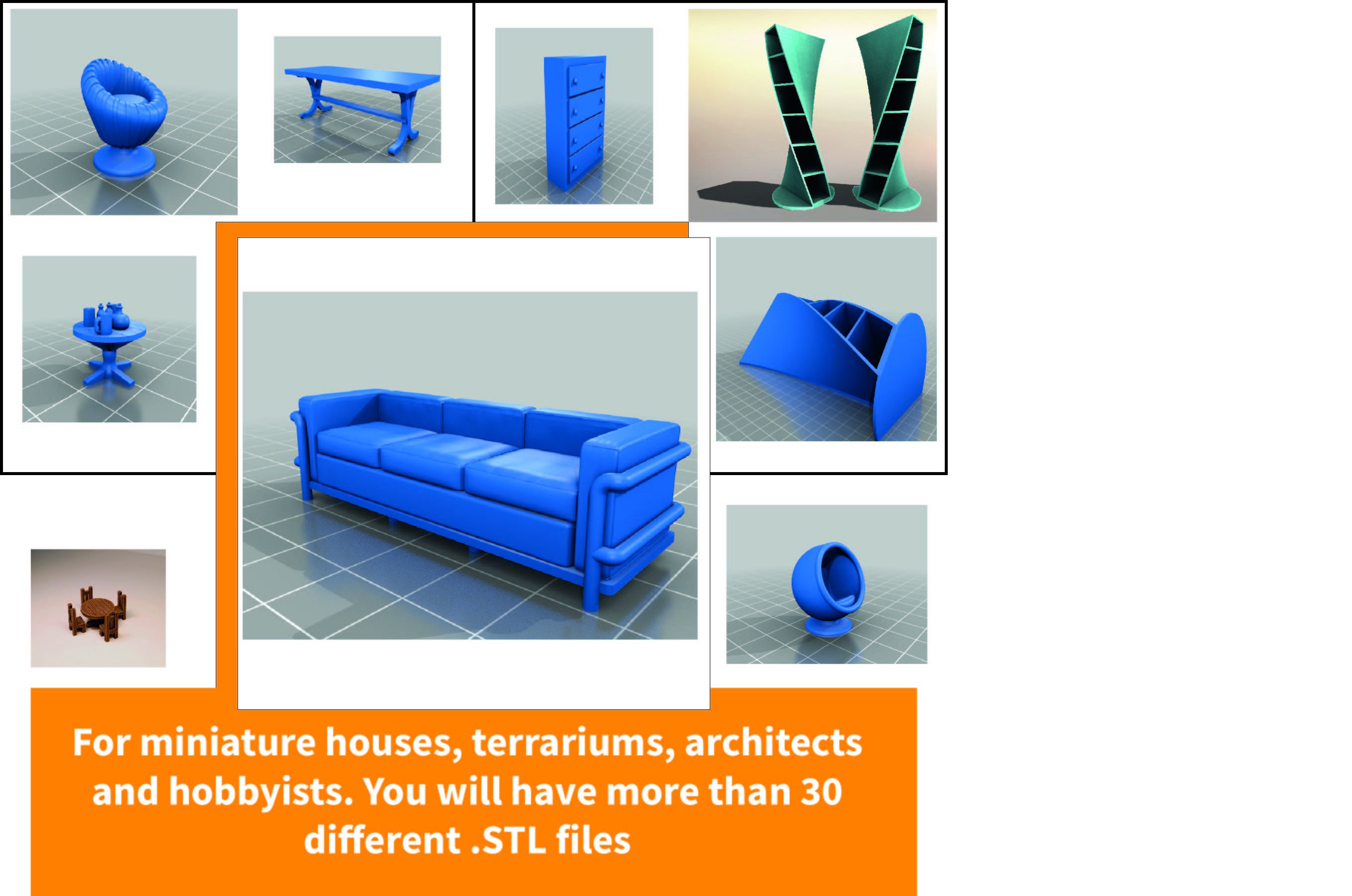 Miniature Furniture 3D Printables - Etsy