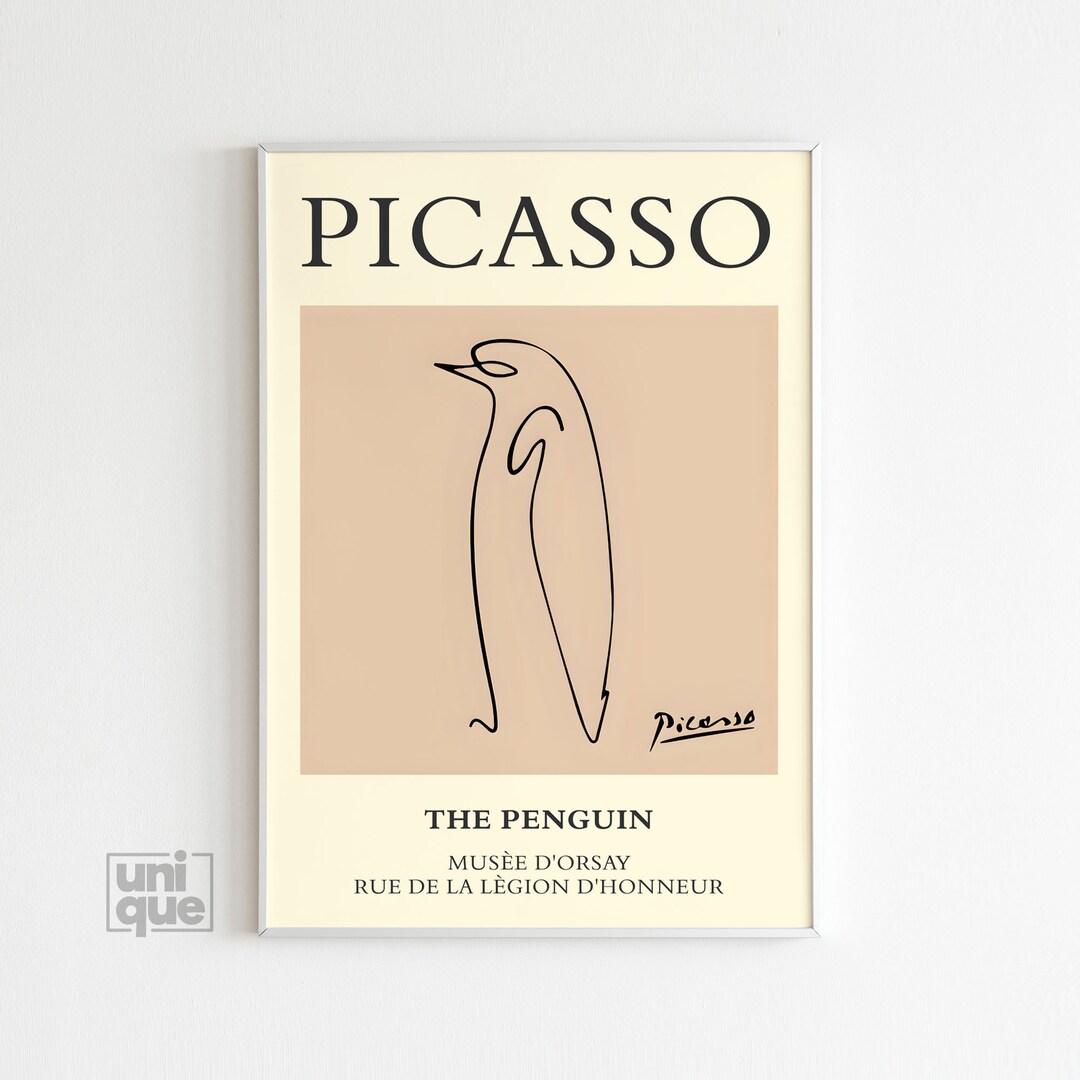 Picasso Poster the Penguin Modern Art Print Aesthetic Wall Art Animal ...