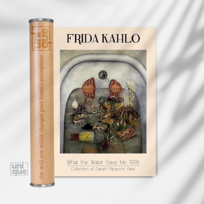 Frida Kahlo Poster What the Water Gave Me Feminist Wall Art Mid Century ...