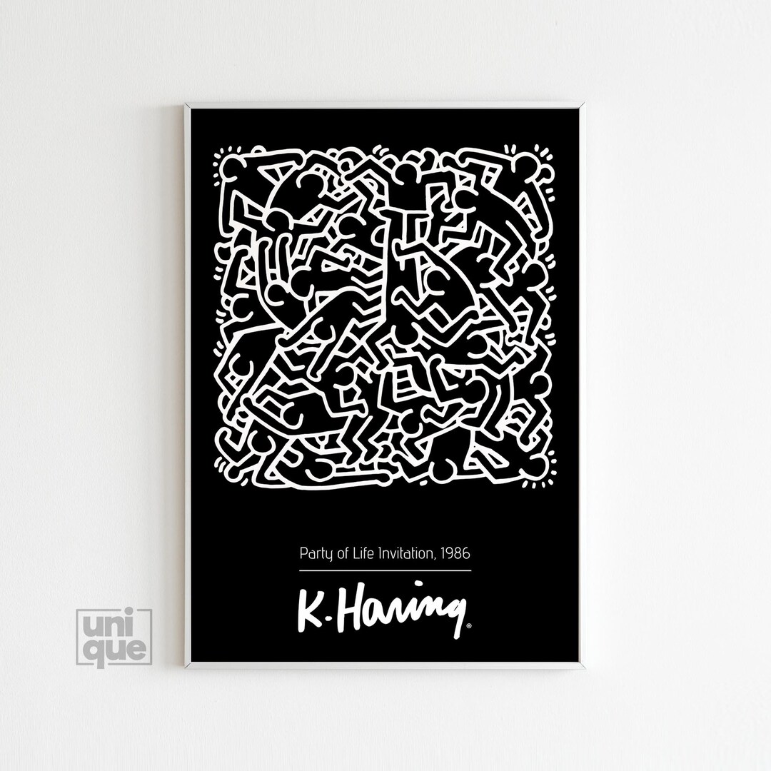 Keith Haring Art Party of Life Invitation, 1986 Street Art Pop Art ...