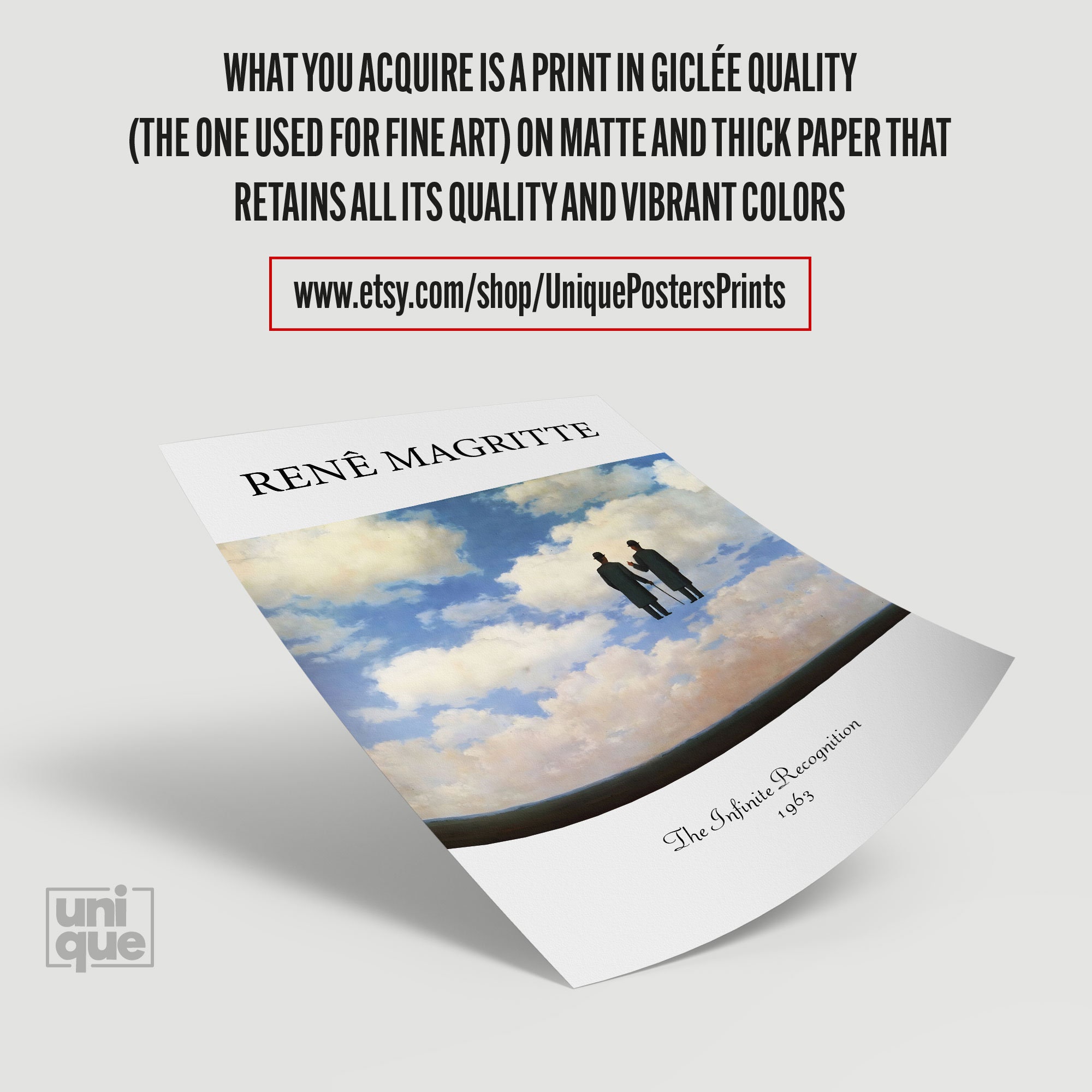 Rene Magritte Poster the Infinite Recognition Home Wall Decor Surreal ...