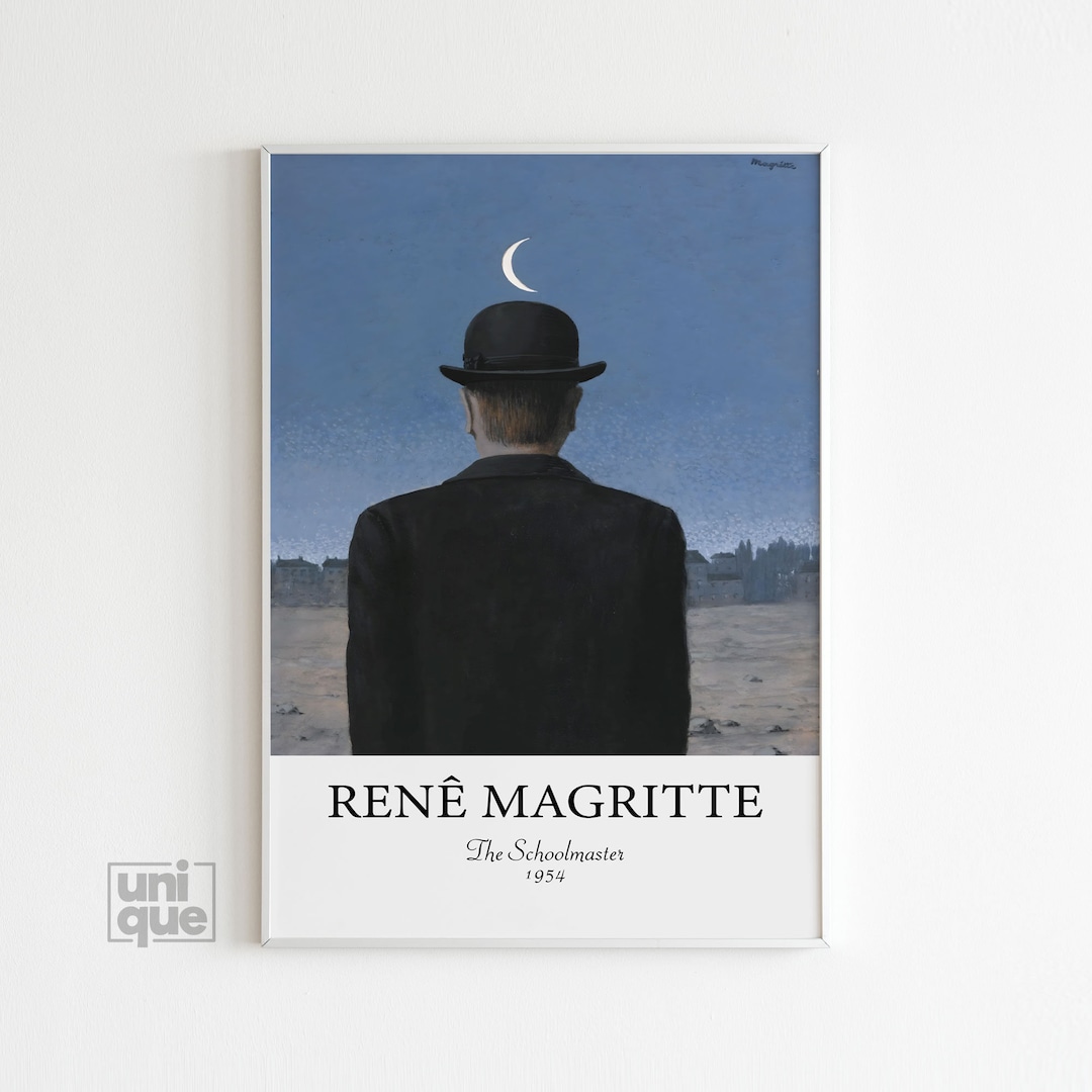 Rene Magritte Print the Schoolmaster Vintage Wall Art Famous Art Print ...