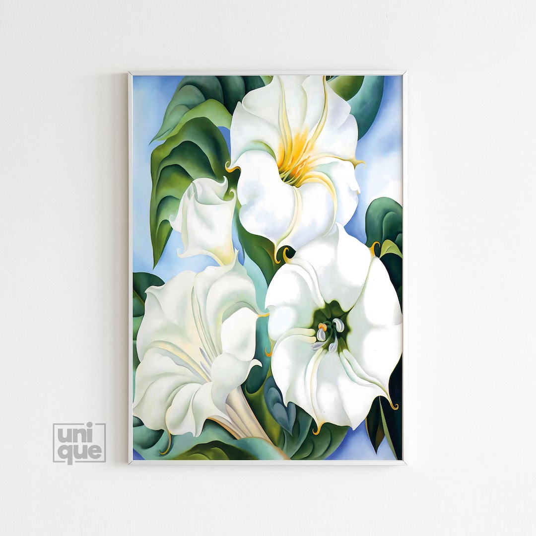 Georgia O'keeffe Poster Jimson Weed Vintage Wall Art Colorful Flowers ...