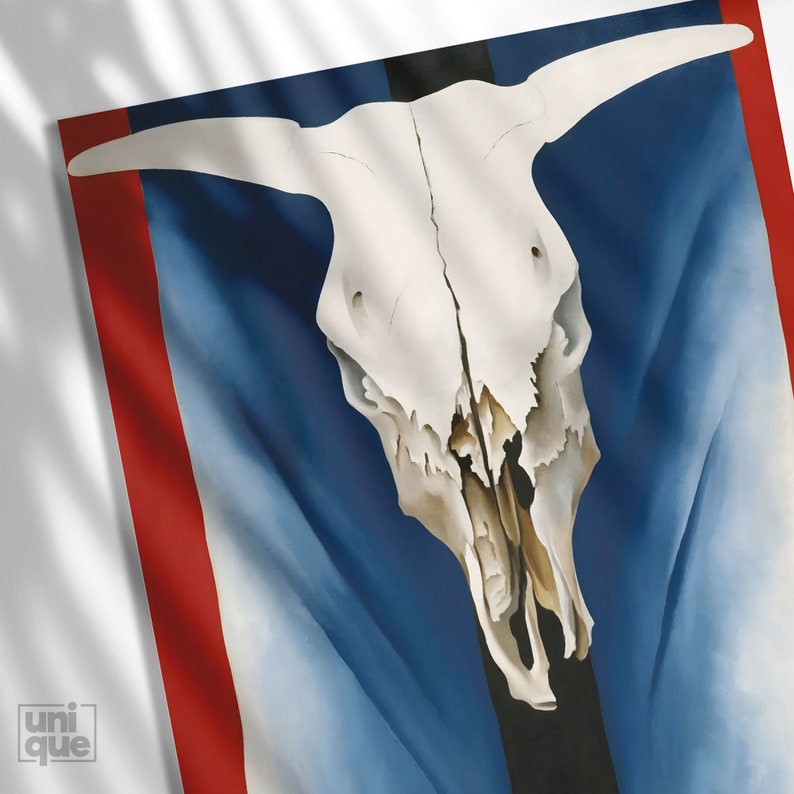 Georgia O'keeffe Print Cow's Skull: Red, White, and Blue Vintage Poster ...