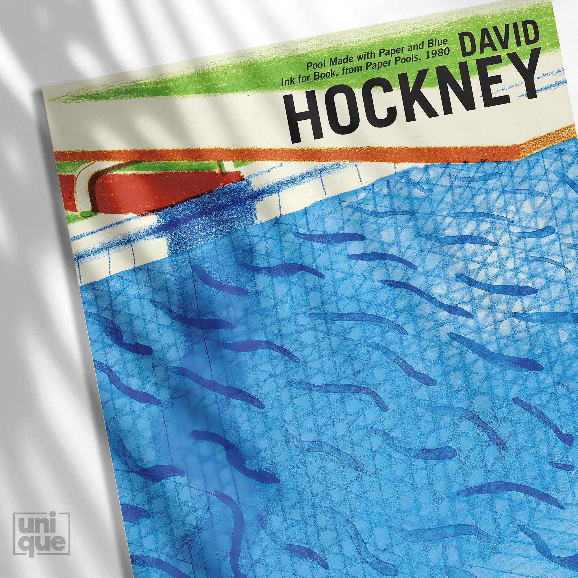 David Hockney Art - Pool Made with Paper and Blue Ink for Book - Wall ...