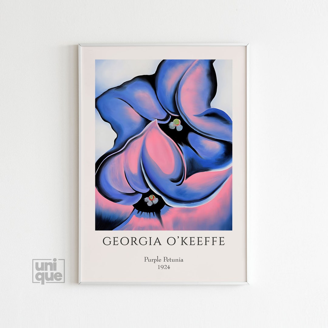 Georgia O'keeffe Poster Purple Petunia Wall Gallery Print Living Room ...
