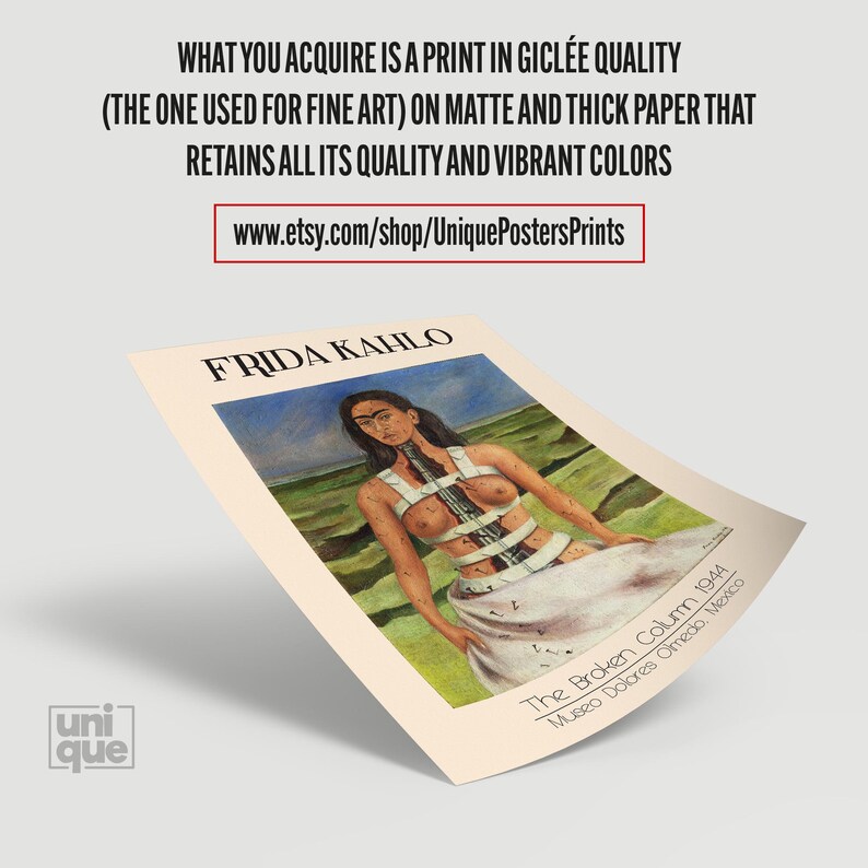 Frida Kahlo Art Print the Broken Column 1944 Mid Century - Etsy
