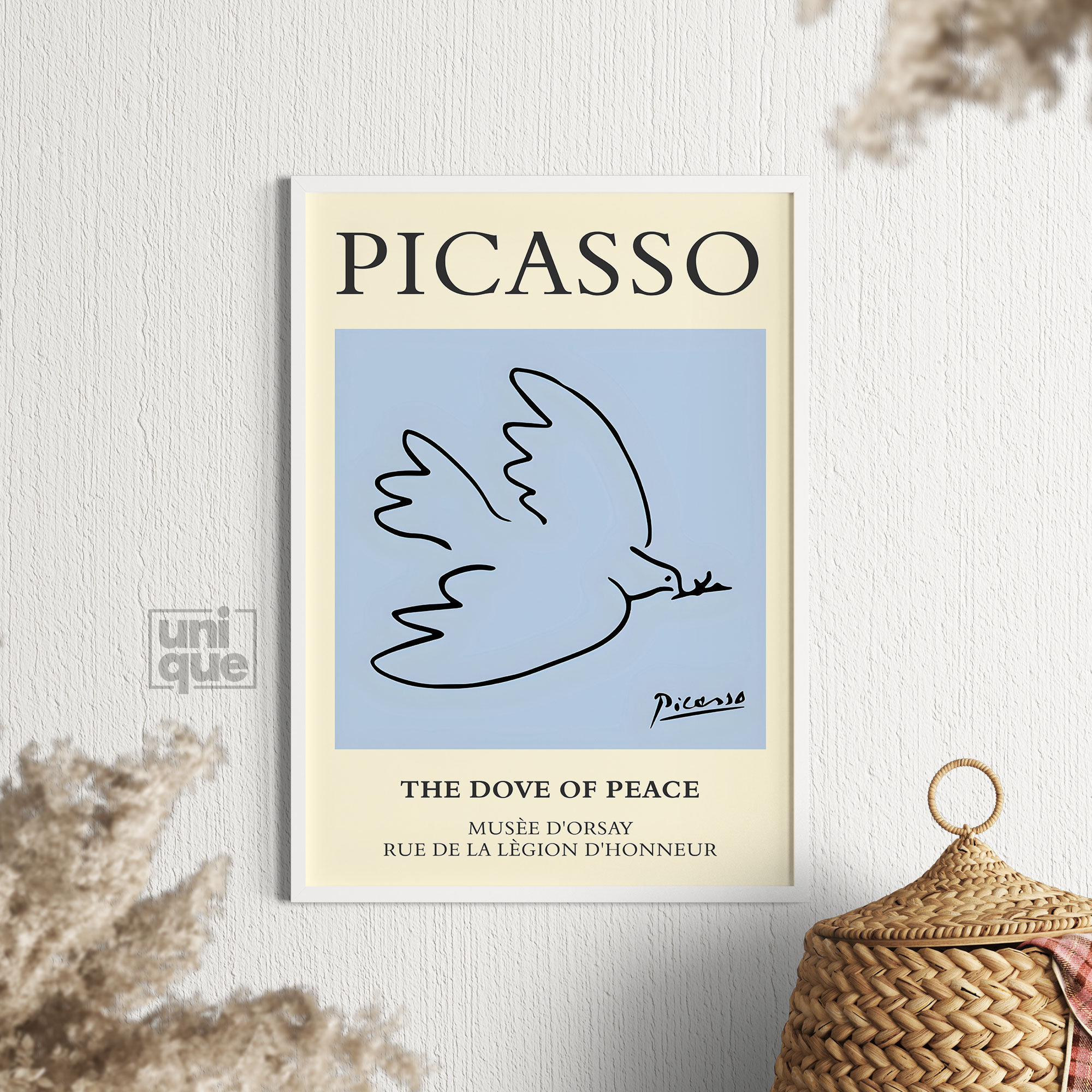 Picasso Art the Dove of Peace Vintage Line Art Poster Exhibition Wall ...