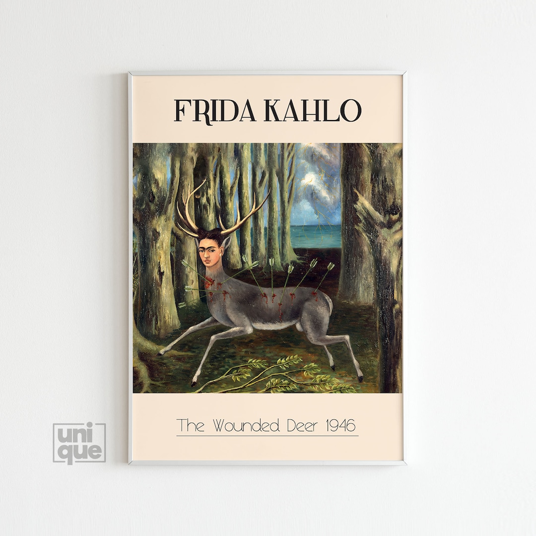 Frida Kahlo Art Print the Wounded Deer, 1946 Vintage Home Decor Mid ...