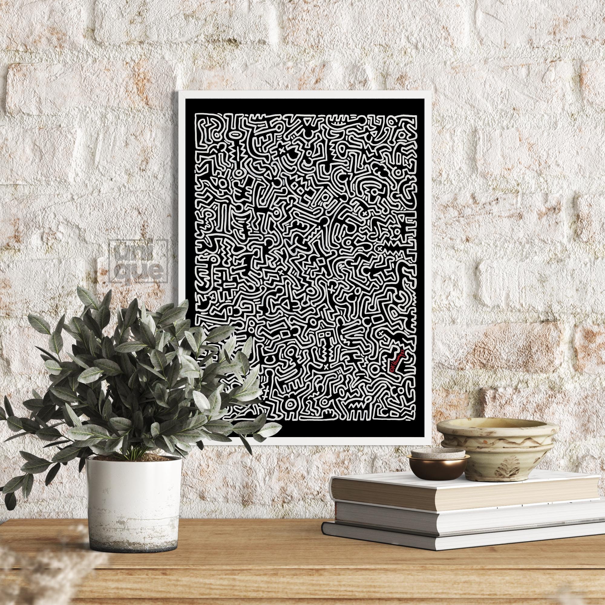 Keith Haring Poster Graffiti Street Art Haring Exhibition Living Room ...