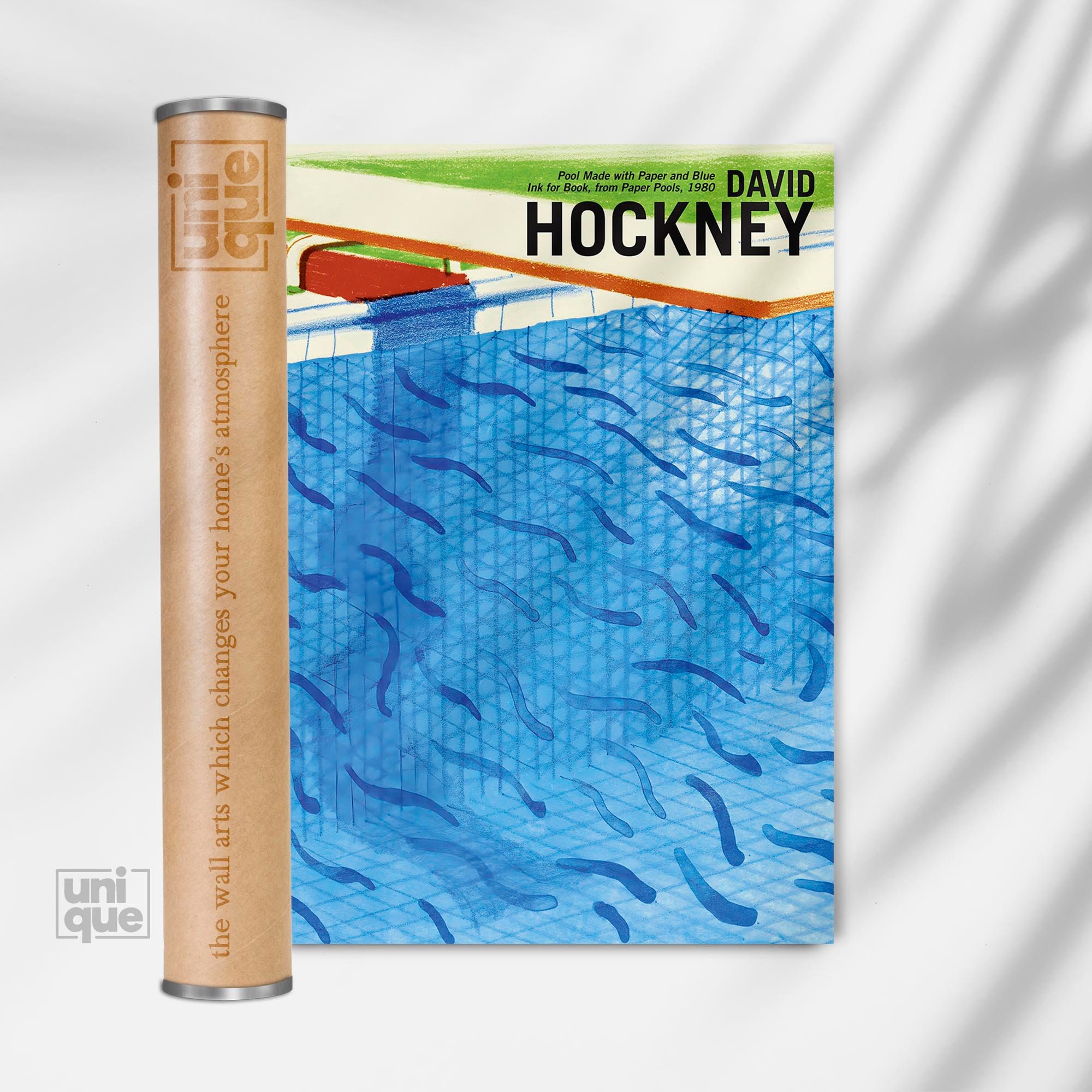 David Hockney Art - Pool Made with Paper and Blue Ink for Book - Wall ...