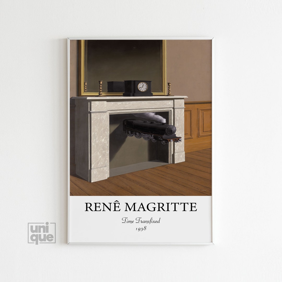 Rene Magritte Exhibition Time Transfixed Vintage Wall Art Home Wall ...