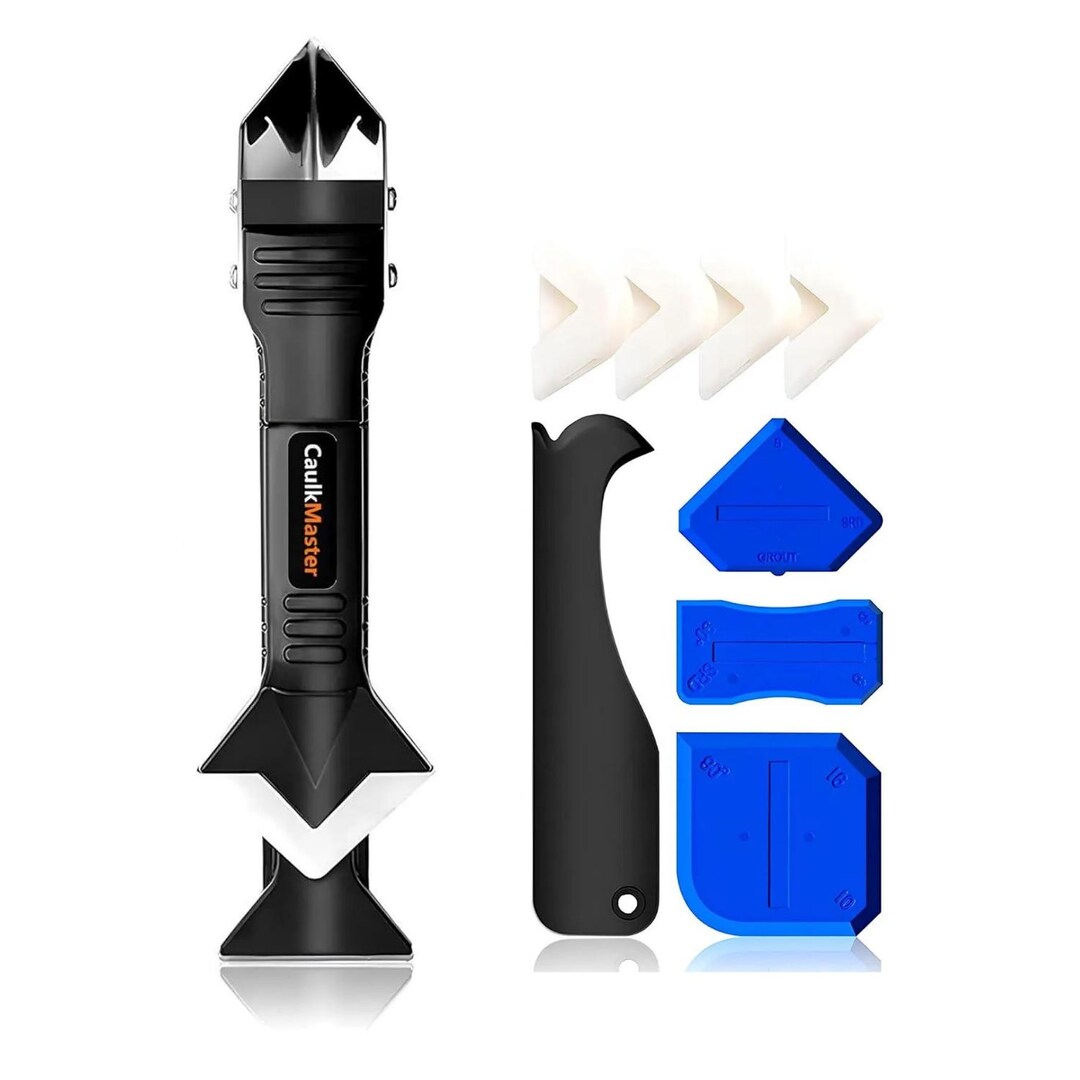 3-in-1 Silicone Caulking Tool Set With Stainless Steel Scraper - Etsy