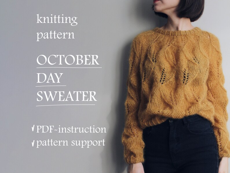 October Day Sweater Knitting Pattern english - Etsy
