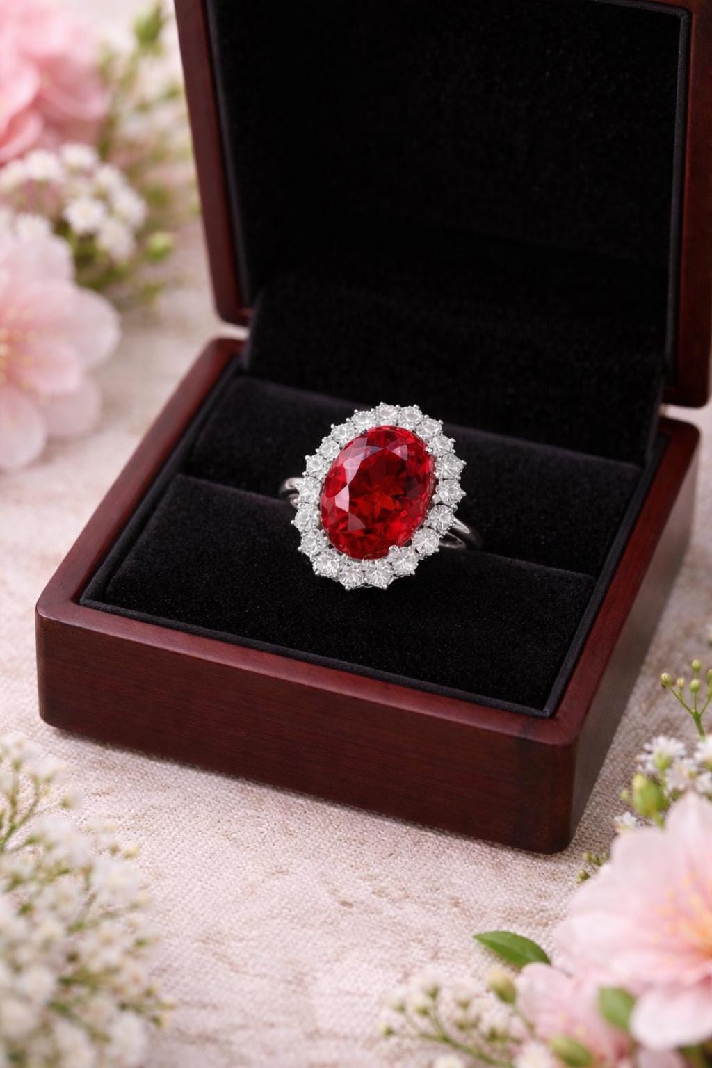 Mozambique Ruby Ring Red Ruby Ringss Wedding Silver Jewelry July ...