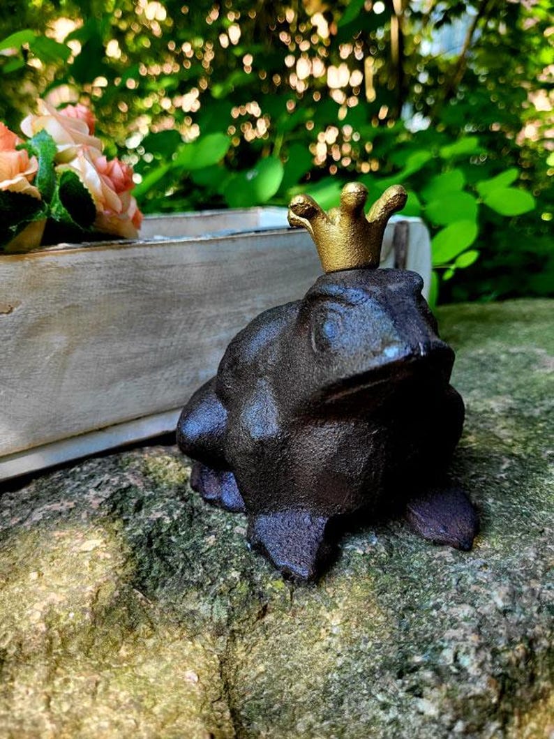 Garden Figure "frog Prince" 1kg Cast Iron Pond Figure Key Hiding Place ...