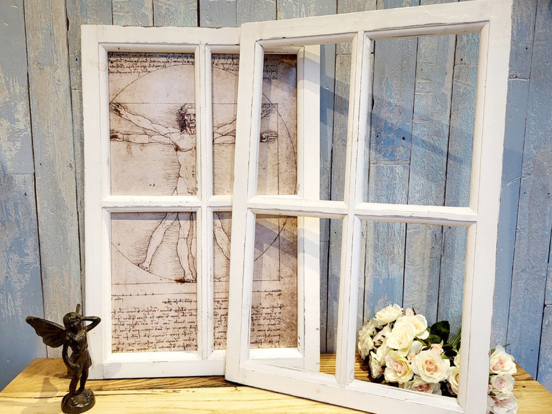 Decorative Wooden Window 40 X 60 Cm Shabby Chic Window Frame White ...