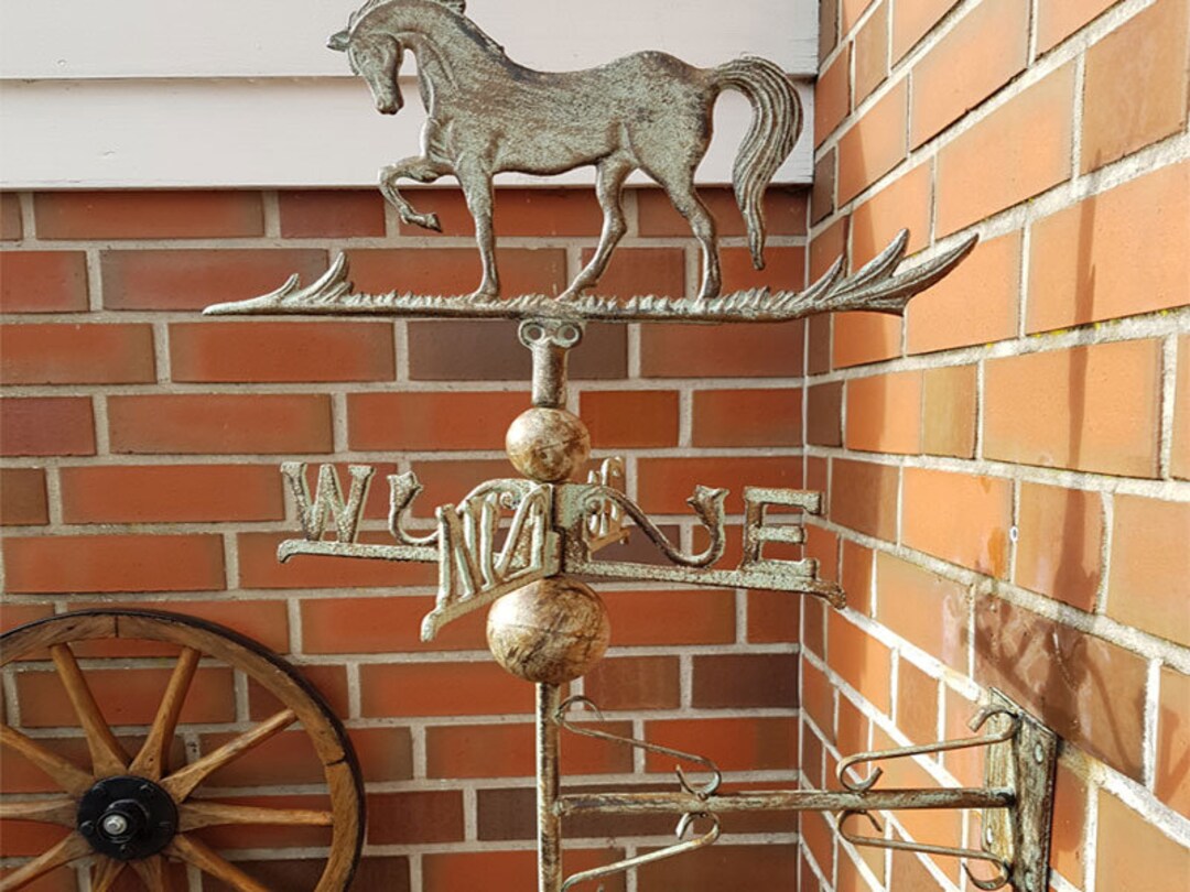 Nostalgic Weather Vane "horse" Antique Painted Cast Iron for Wall ...