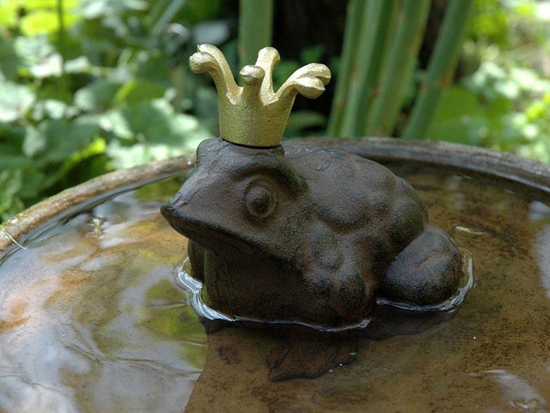 Garden Figure "frog Prince" 1kg Cast Iron Pond Figure Key Hiding Place ...