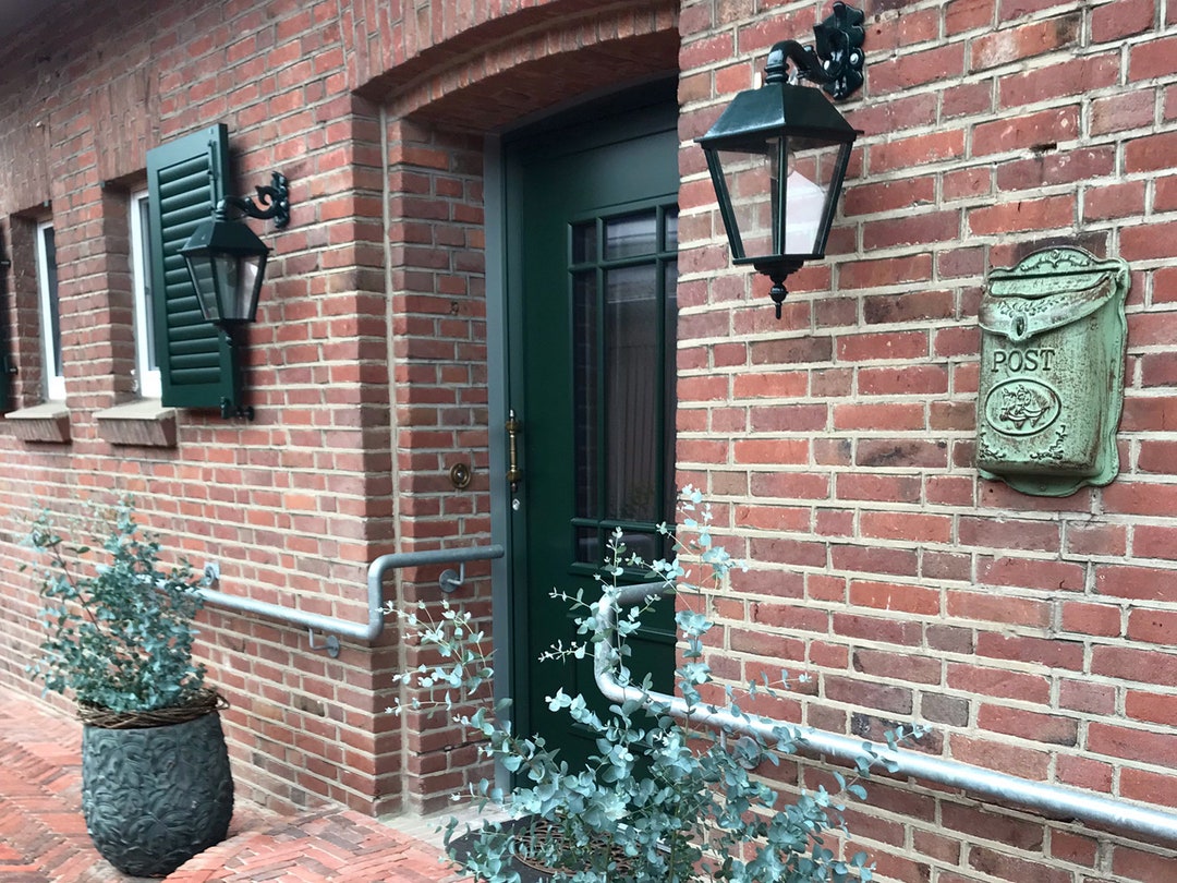 Vintage Letterbox horses Made of Cast Iron, Antique Green Lacquered ...