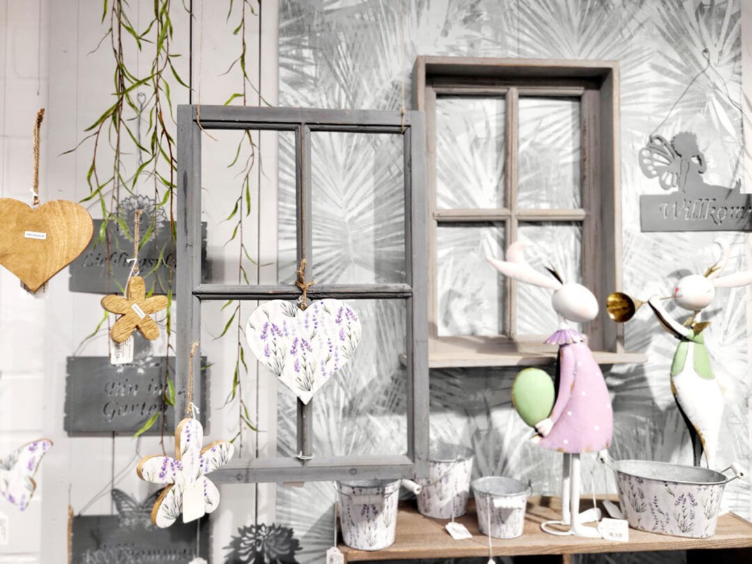 Deko Holzfenster 40x60cm "Altes grau" Fenster zur Wanddeko ...