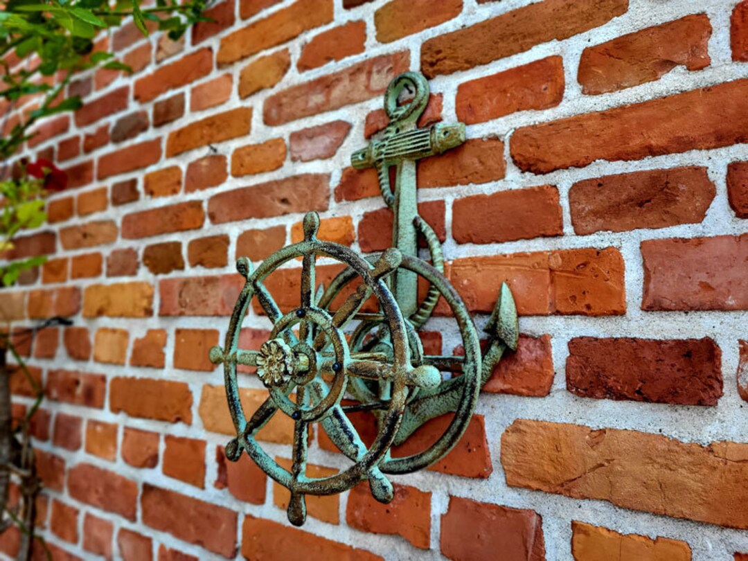 Rollable Hose Holder anchor & Helm Cast Iron Maritime Garden Hose ...