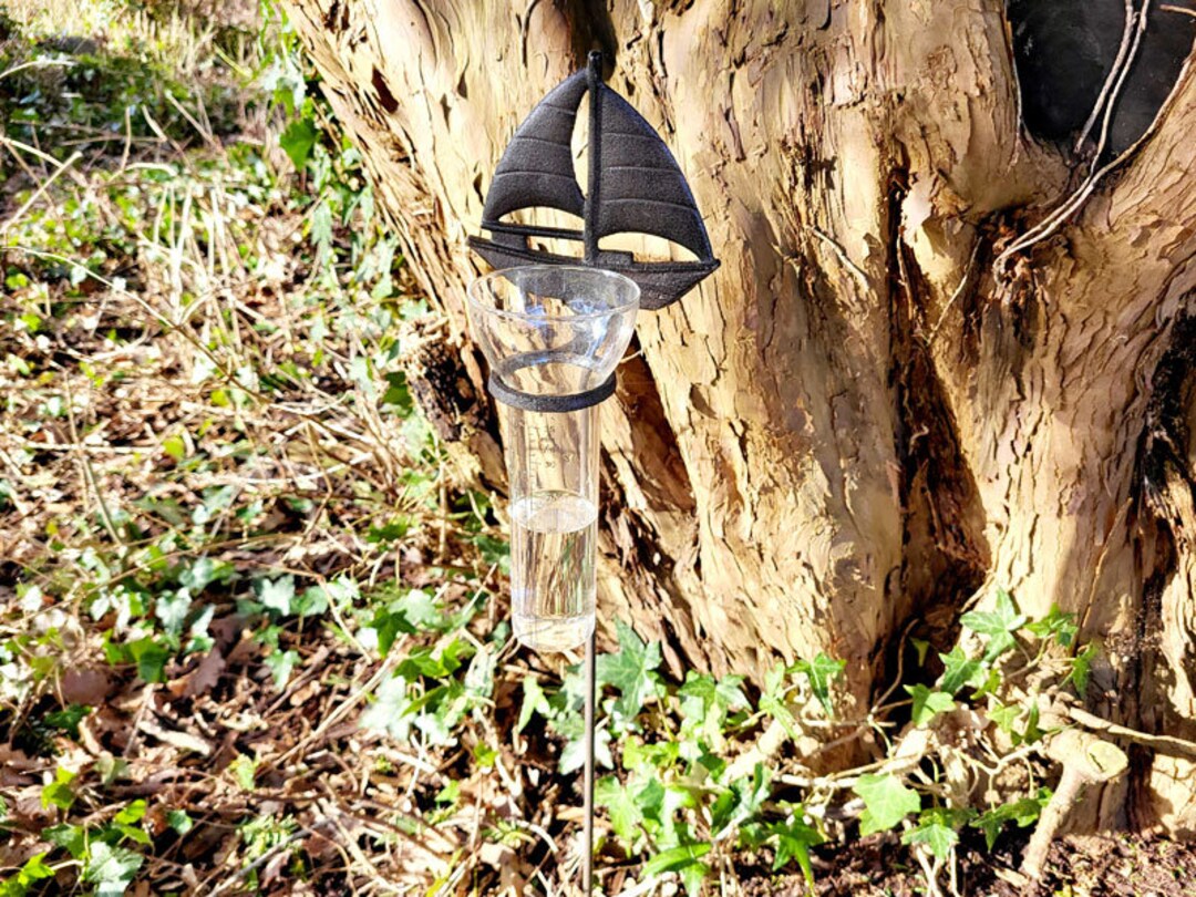 Maritime Rain Gauge sailing Ship Garden Stake Boat 88 Cm Cast Iron Bed ...