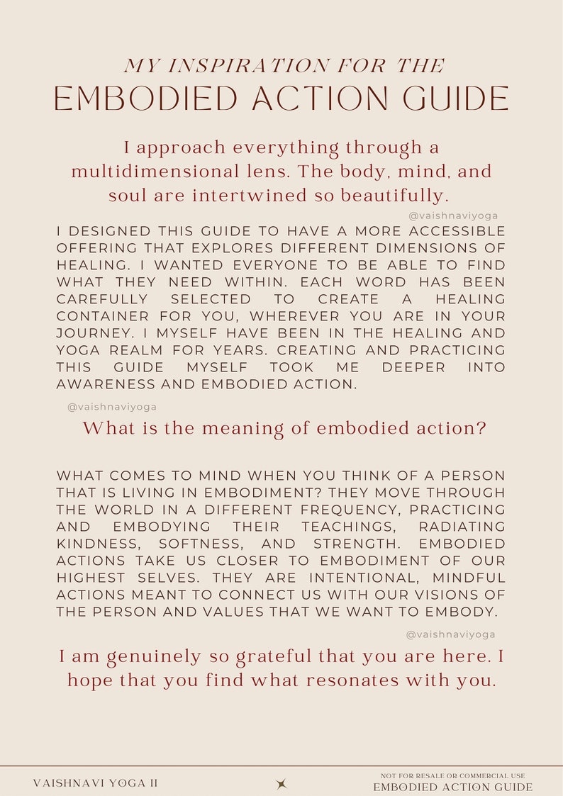 The Embodied Action Guide - Etsy