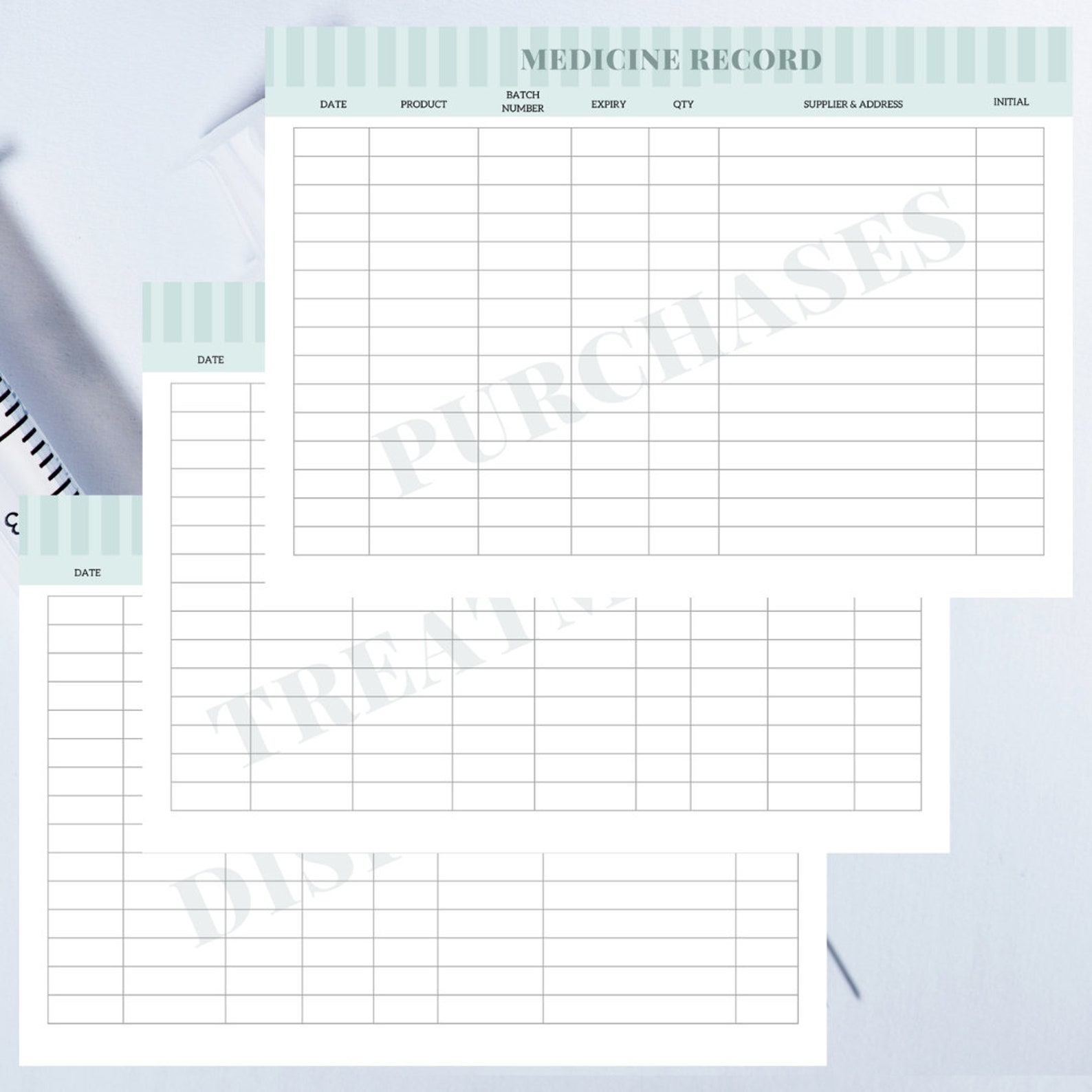 UK Farm Veterinary Medicine Record Template Digital Download Legal ...