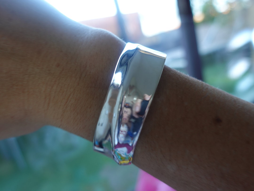 Wide Sterling Silver Bangle,sterling Silver Bangle,solid Sterling ...