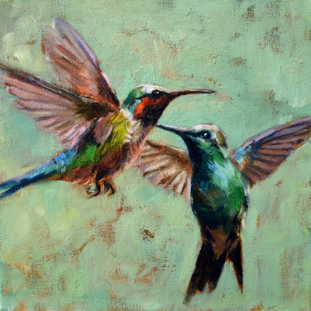 Painting Hummingbirds Art Bird Painting Oil Painting Handmade Gift ...
