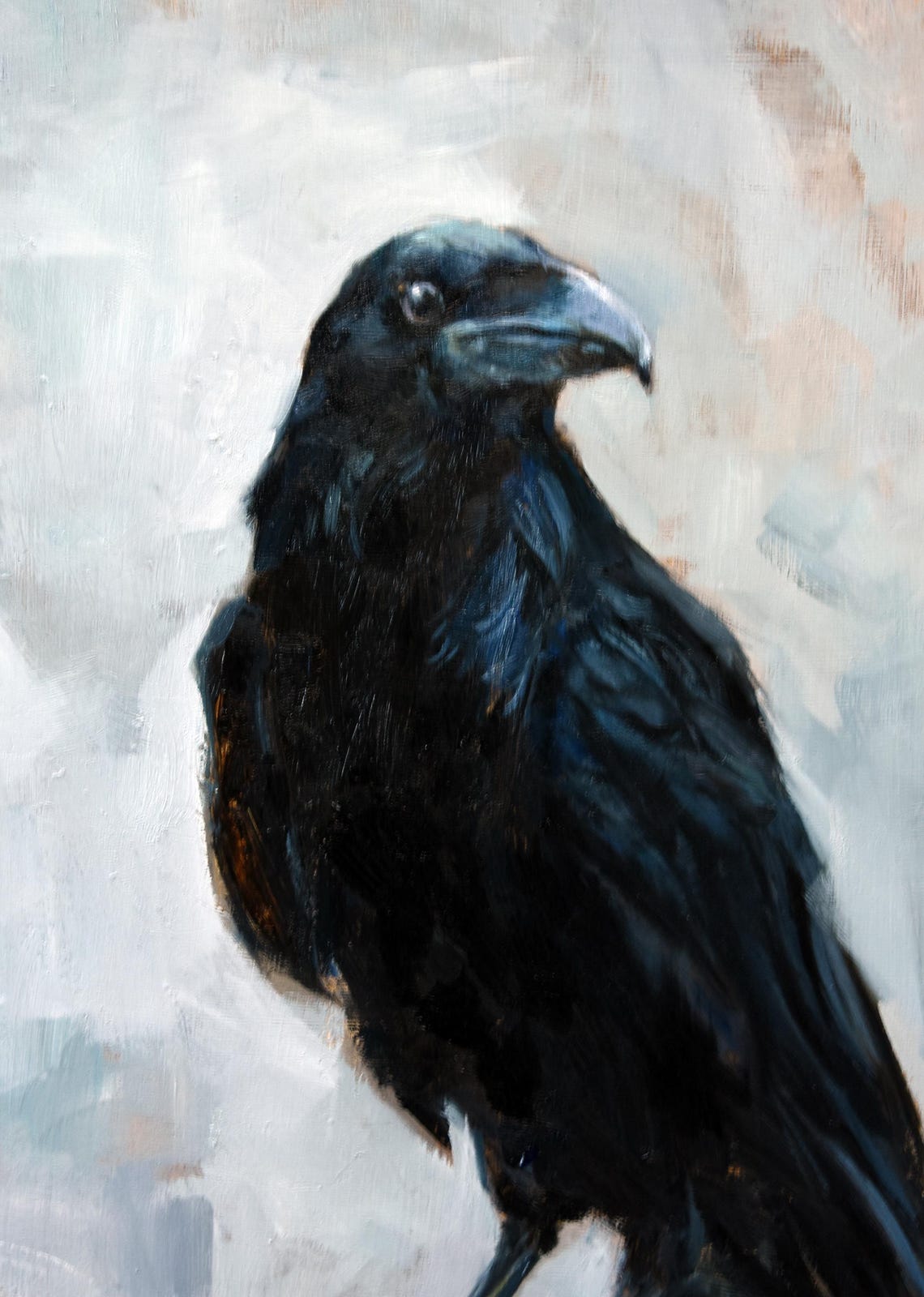 Painting Bird Raven Art Professional Artist Raven Painting Scottish Art ...