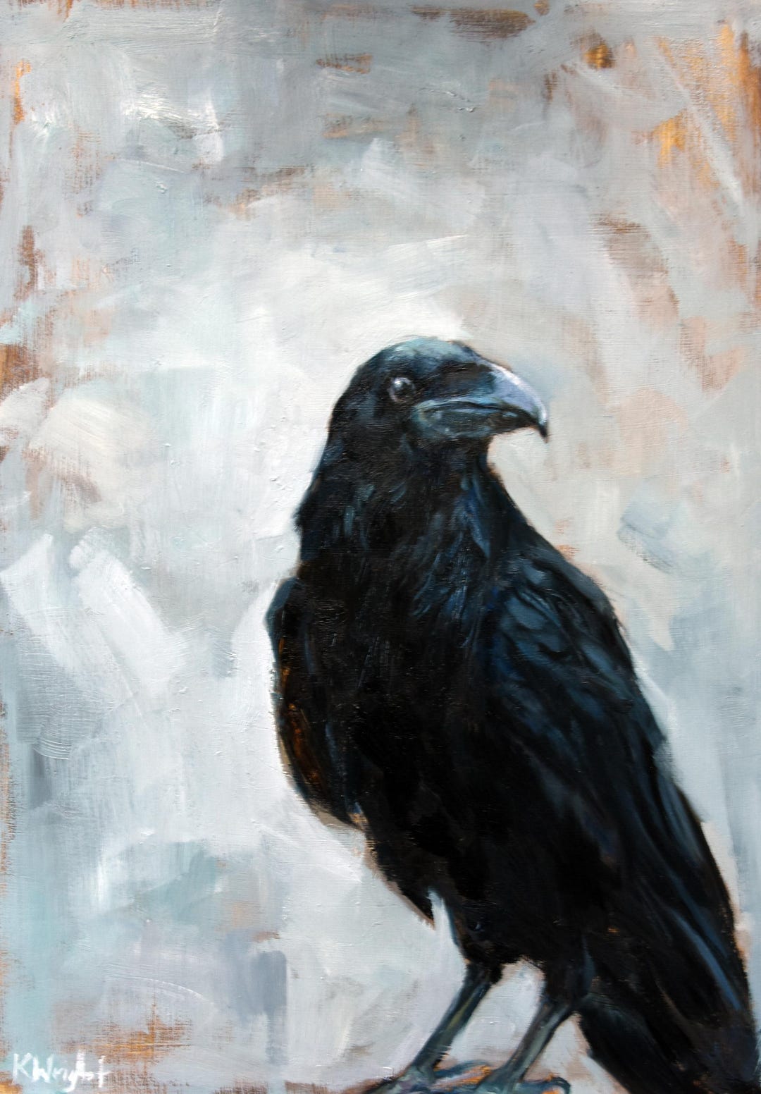 Painting Bird Raven Art Professional Artist Raven Painting Scottish Art ...