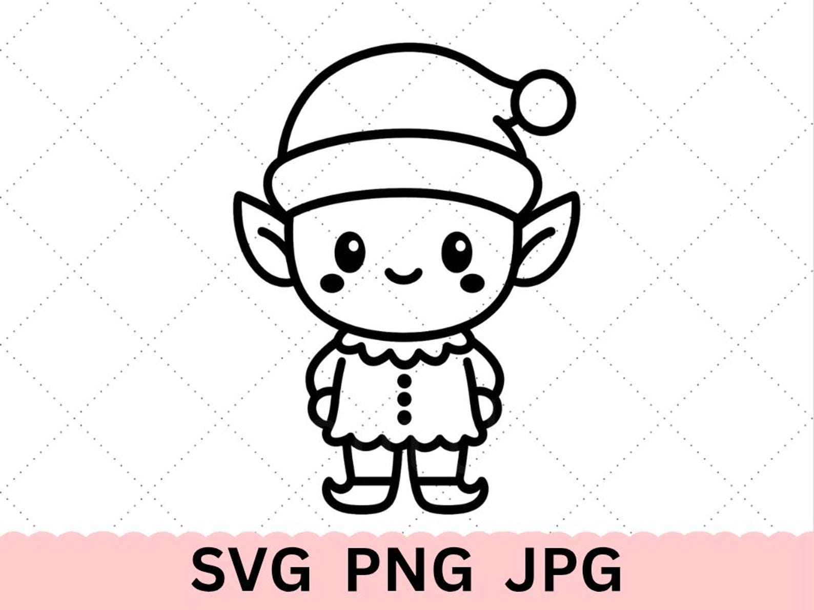 Elf SVG, Elf Cut File, Elf Outline, Cut File for Cricut, Elf PNG, Elf ...