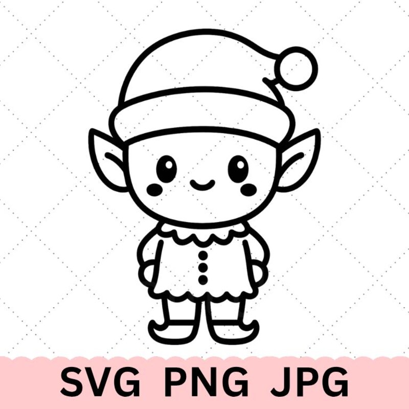 Elf Line Drawing Clip Art - Etsy Canada