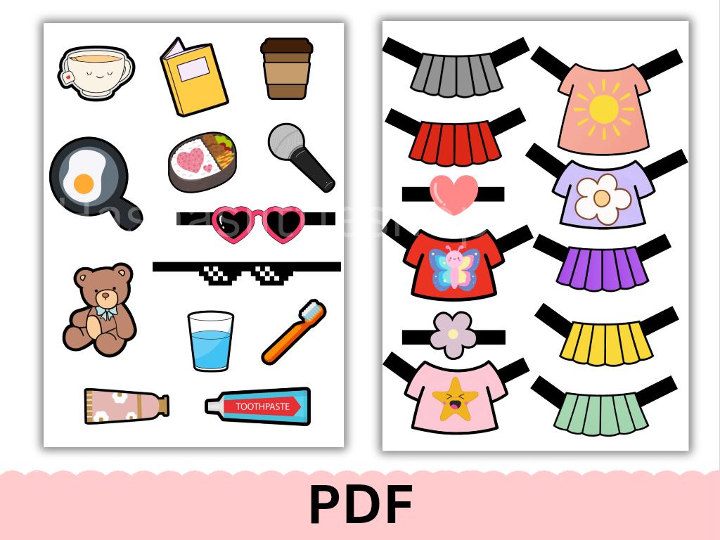 Kawaii Cat Paper Doll – Printable DIY Craft for Kids, Instant Download ...