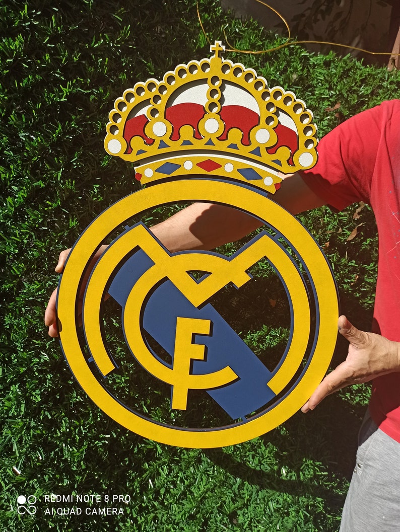 3D Real Madrid Team Logo. Wall Art Real Madrid Decor. Wooden Real ...