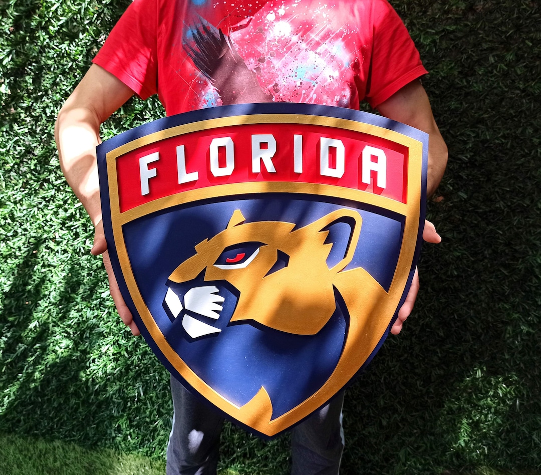 3D Florida Panthers Team Logo. Wall Art Florida Panthers Decor. Wooden ...