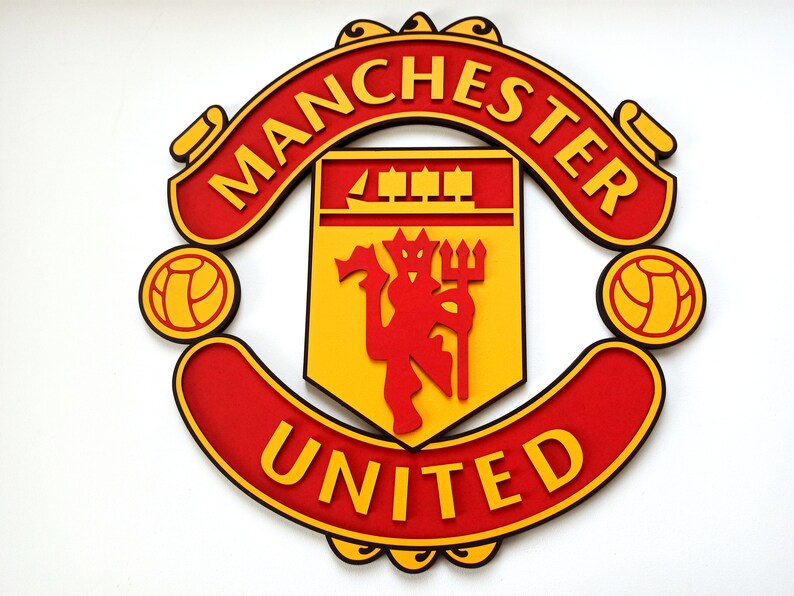 3D Manchester Team Logo. Wall Art Manchester United FC Decor. Wooden ...