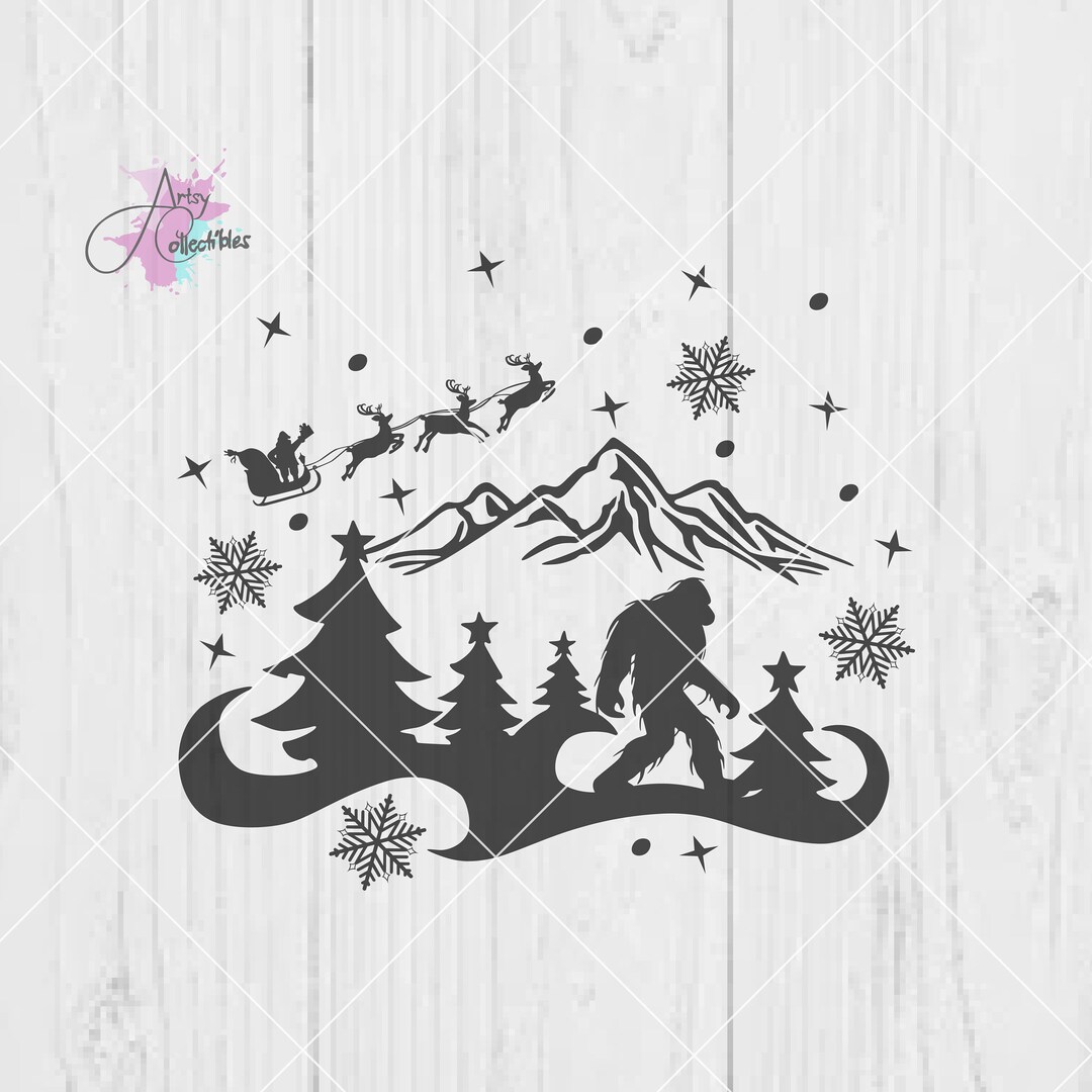Christmas Sasquatch Sasquatch Svg Sasquatch Silhouettes Sasquatch ...