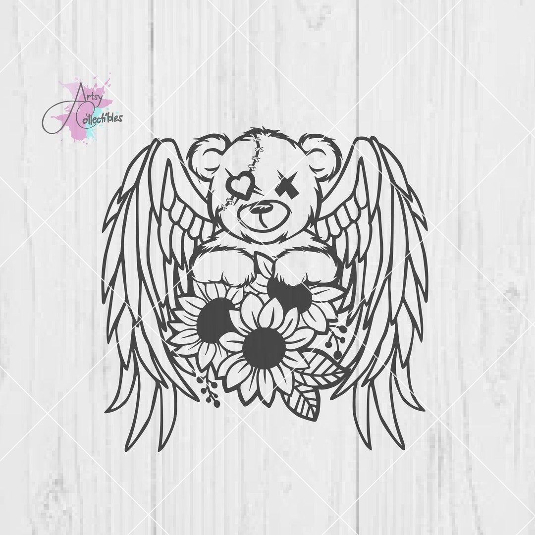 Angel Wings Teddy Angel Wings Svg Wings Svg Teddy Svg Angel Svg Floral ...
