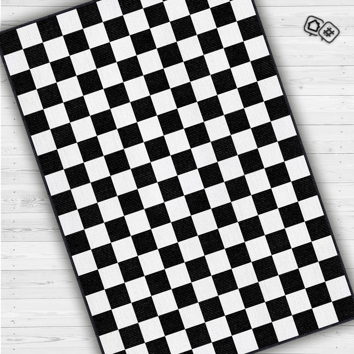 Checkered Rug Black and White Rug, White and Black Area Rug, Minimalist ...